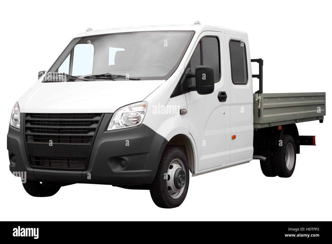 Cargo-passenger Truck isolated on white background Stock Photo - Alamy