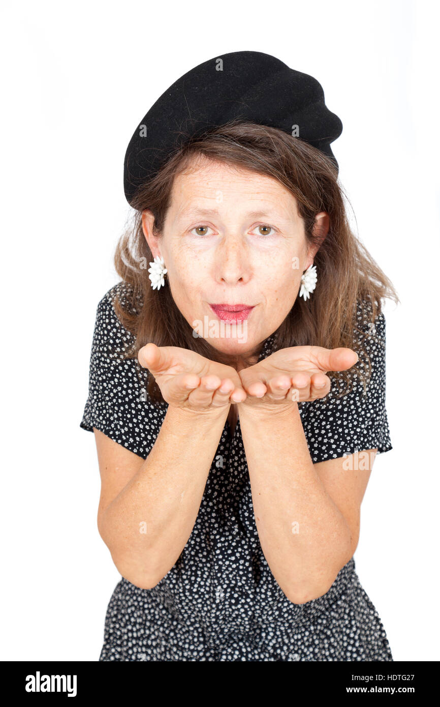 Beautiful woman doing different expressions in different sets of ...