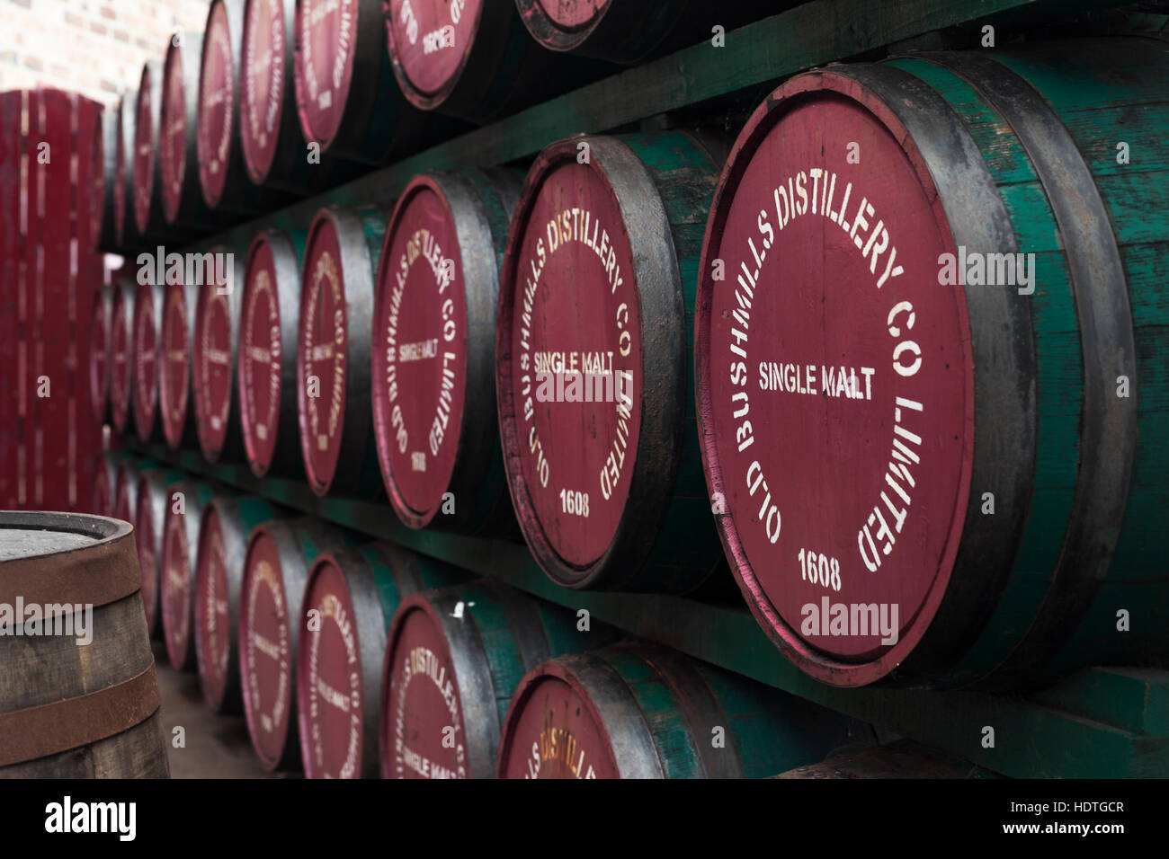 Old Bushmills Distillery Barrels Stock Photo - Alamy