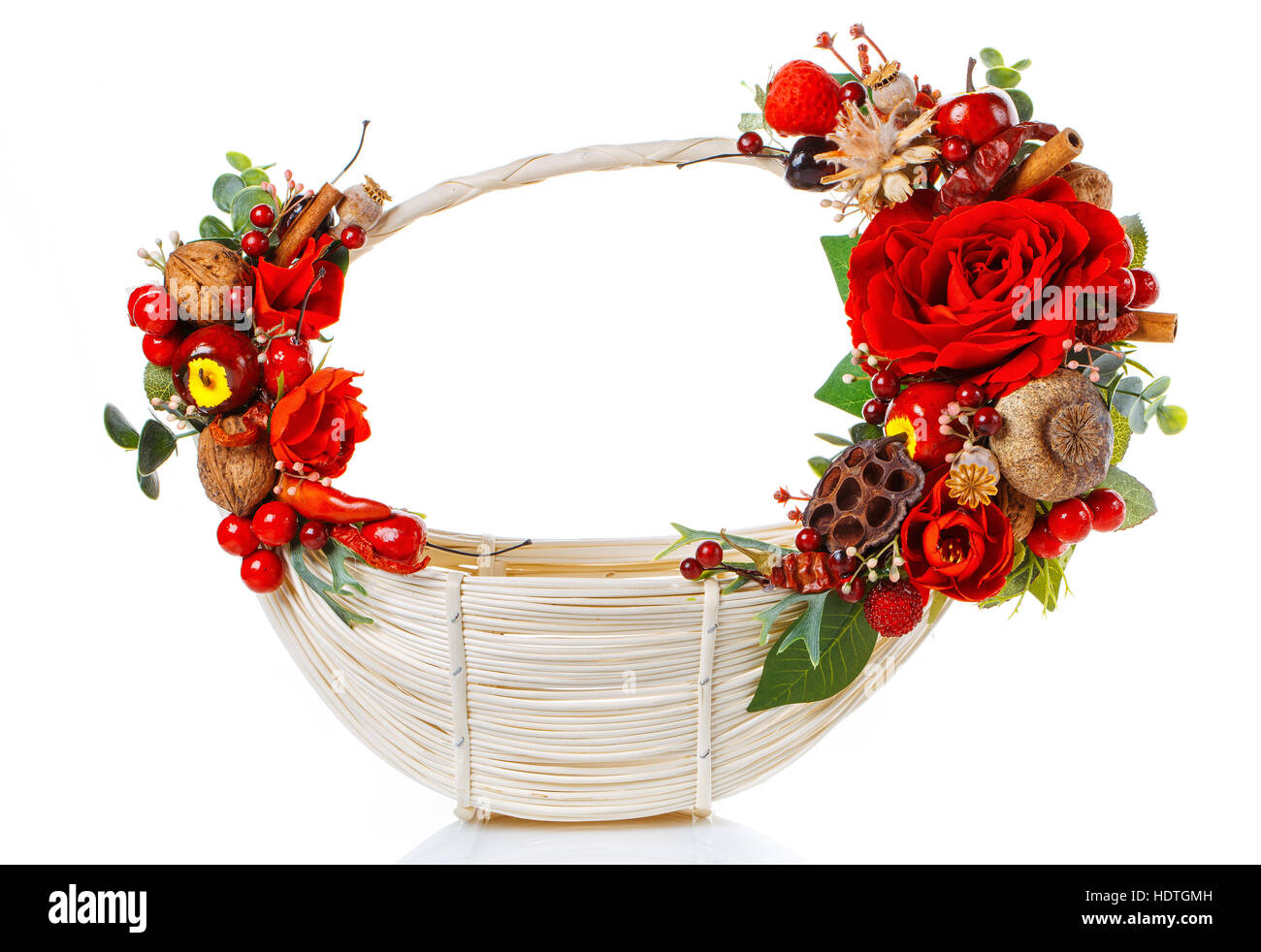 basket isolated on white background Decorated Stock Photo - Alamy