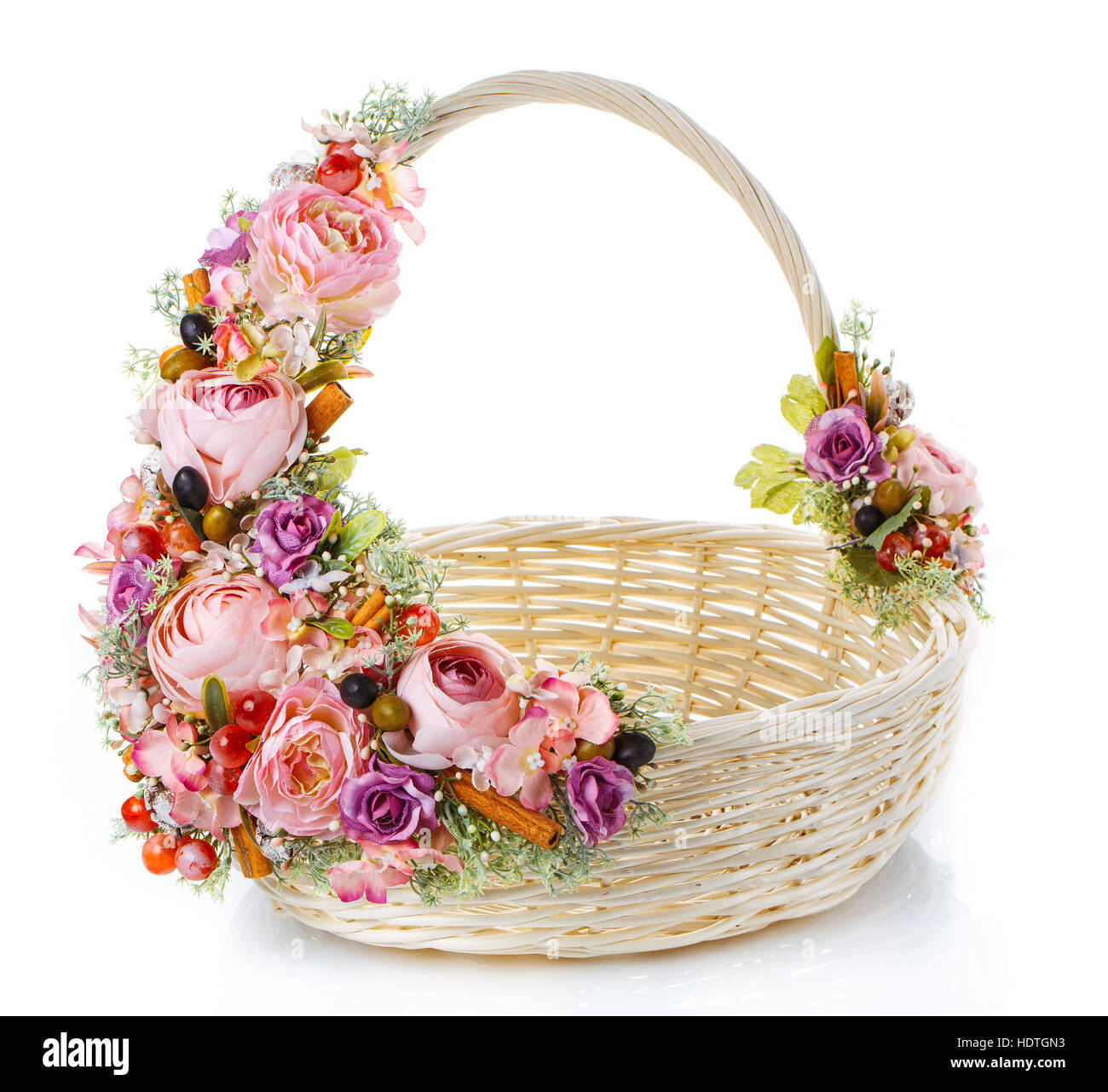 basket isolated on white background Decorated Stock Photo - Alamy