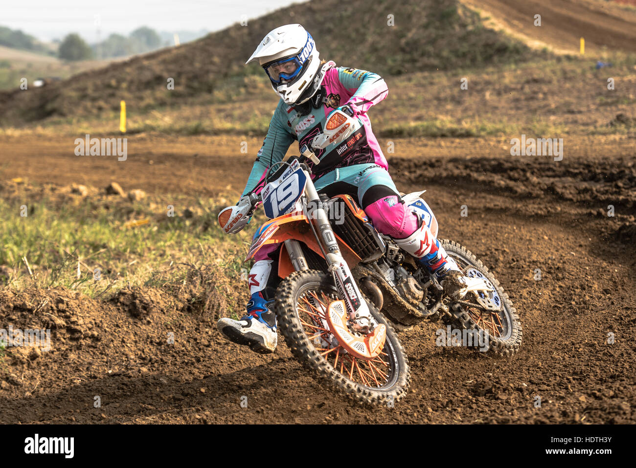 motocross rider in the race Stock Photo - Alamy
