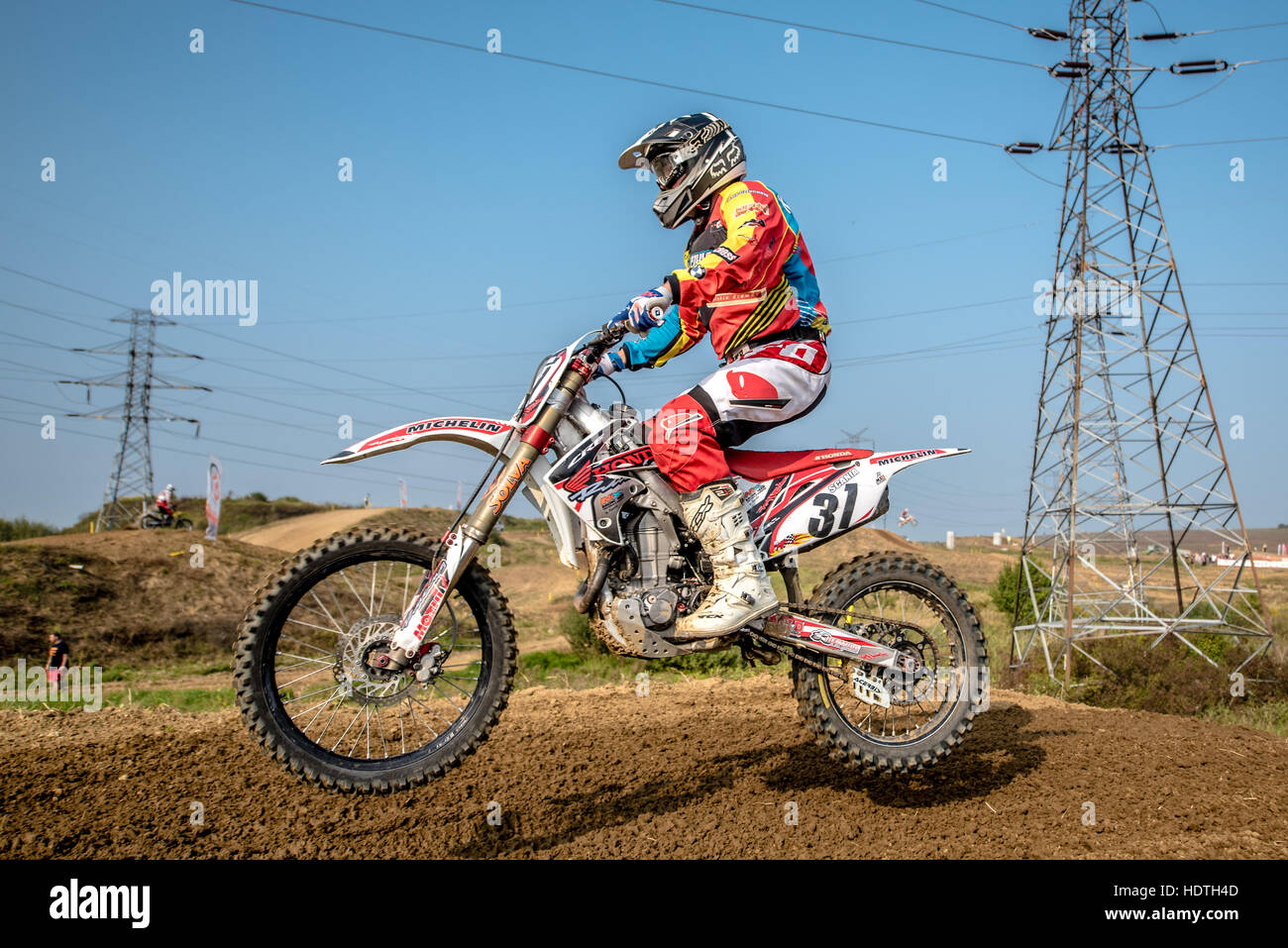 motocross rider in the race Stock Photo - Alamy