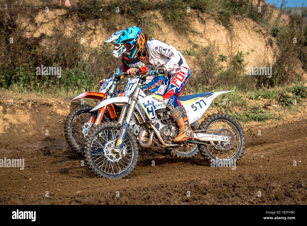 motocross rider in the race Stock Photo - Alamy