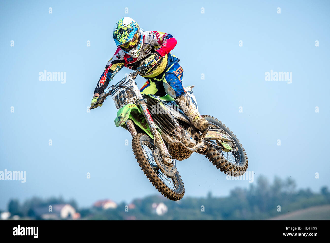 motocross rider in the race Stock Photo - Alamy
