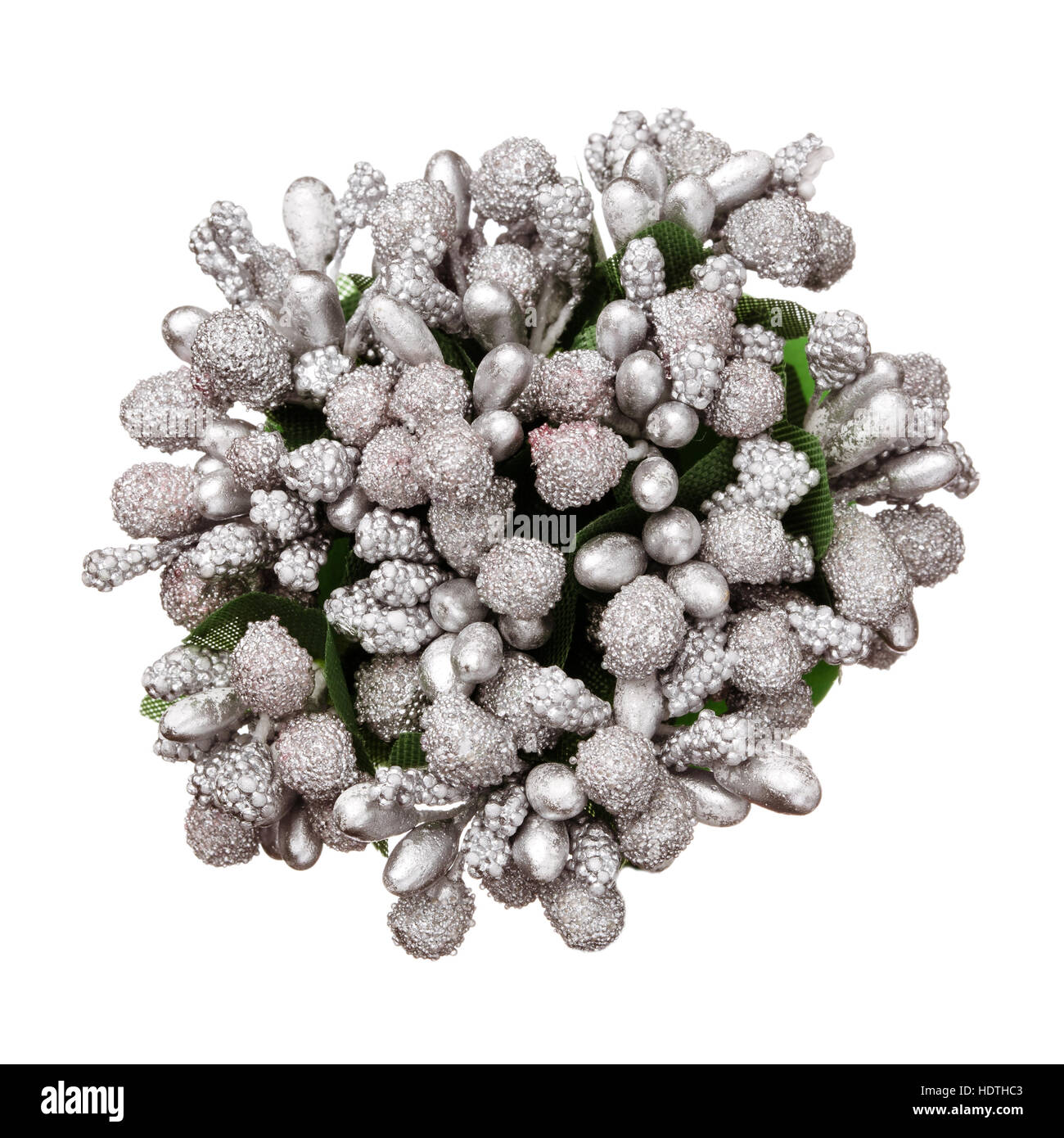 bouquet of silver flower isolated, beautiful decoration,top view Stock ...