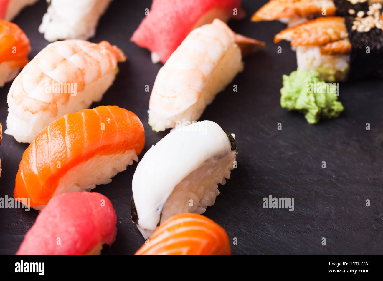 Set of four sushi Stock Photo - Alamy