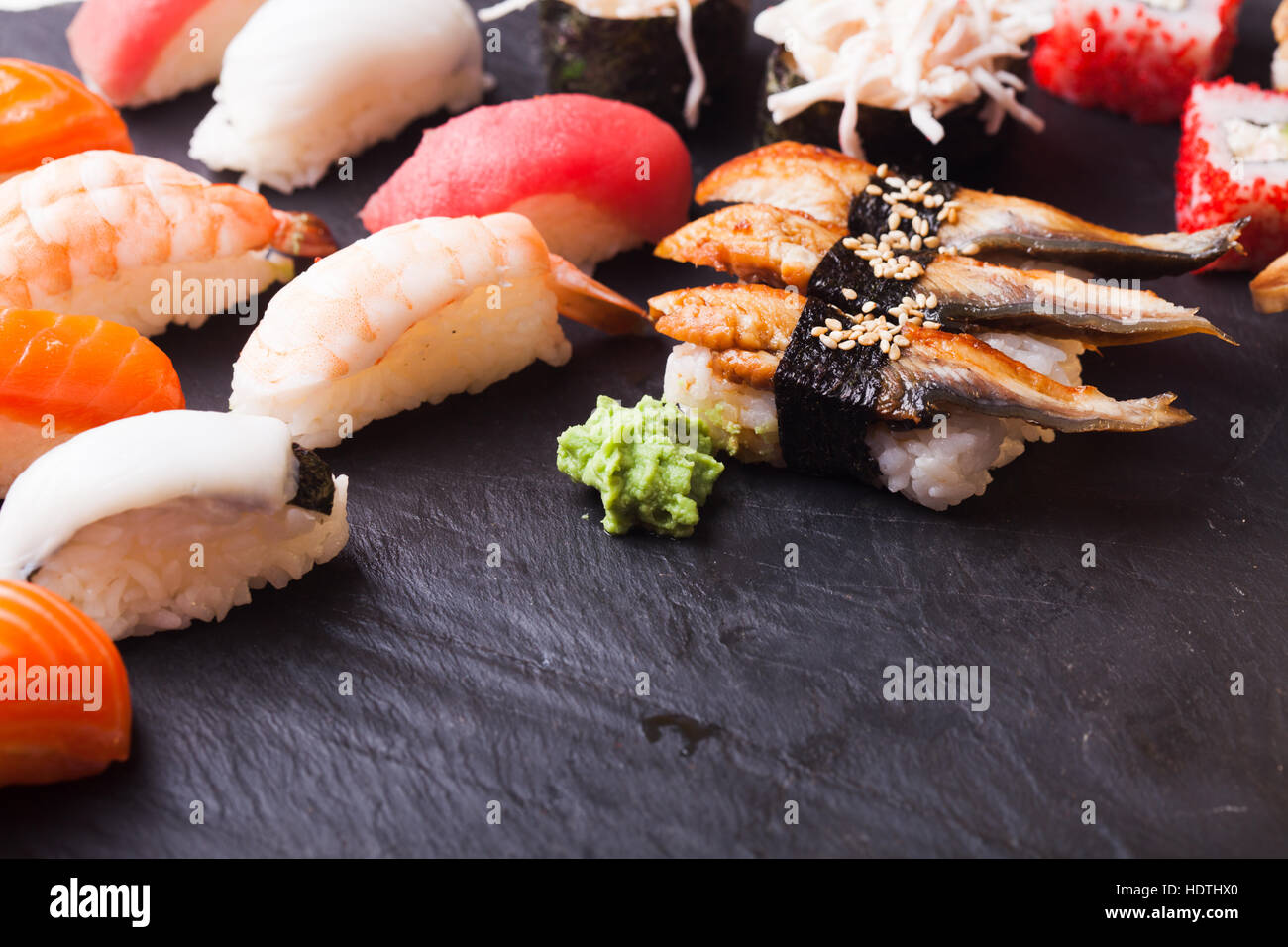 Set of four sushi Stock Photo - Alamy