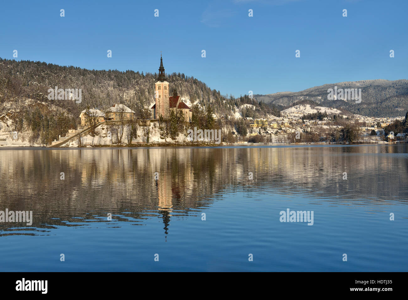 Lake Bled in Winter, Julian Alps, Slovenia Stock Photo - Alamy