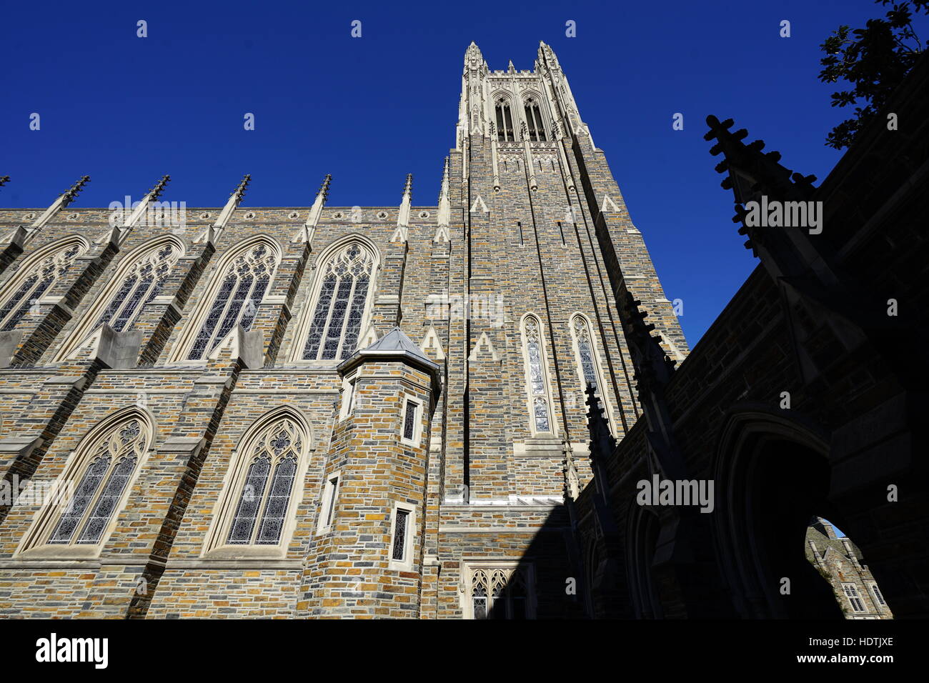 View of the campus of Duke University, a private research university ...