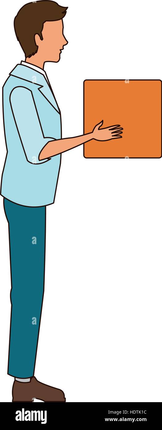 Isolated man cartoon with box design Stock Vector Image & Art - Alamy