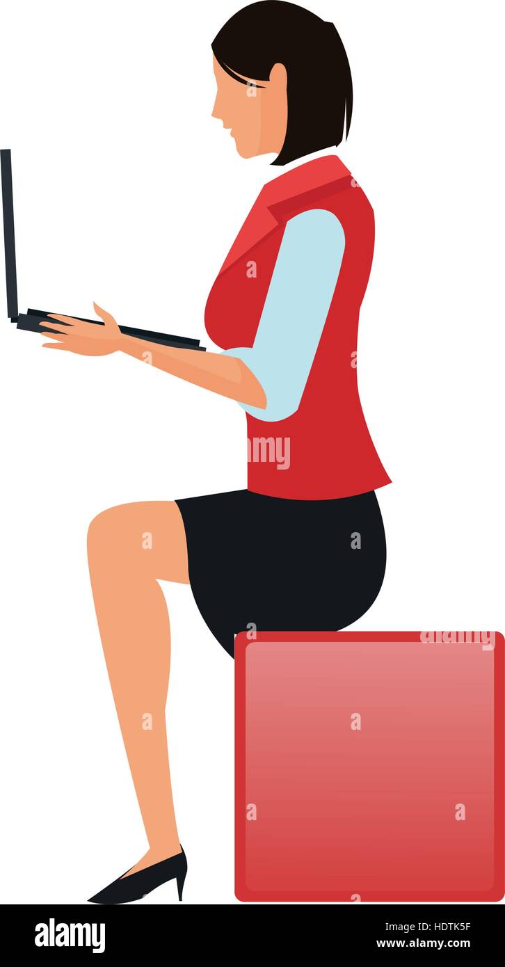 Isolated woman cartoon with laptop design Stock Vector Image & Art - Alamy