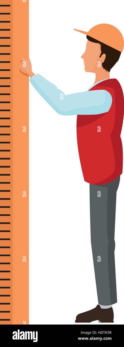 Isolated man cartoon with ruler design Stock Vector Image & Art - Alamy