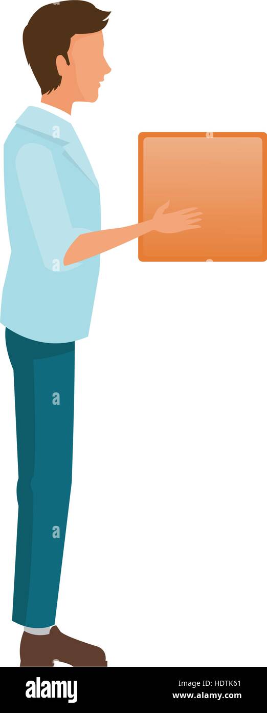Isolated man cartoon with box design Stock Vector Image & Art - Alamy