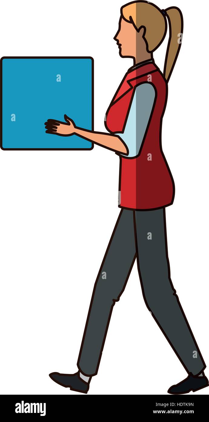 Isolated woman cartoon woth box design Stock Vector Image & Art - Alamy