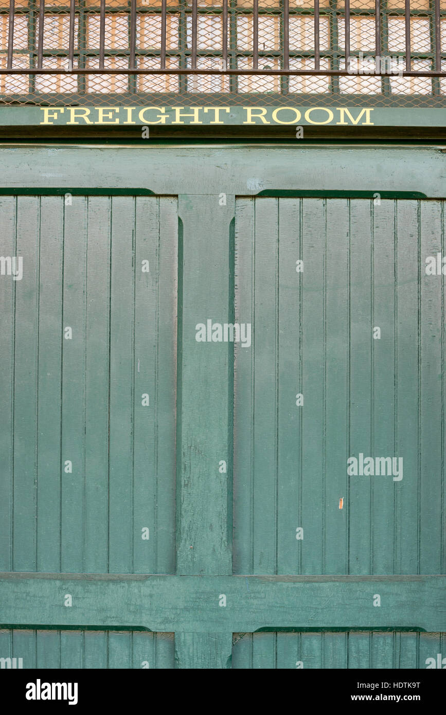 Freight Room sign at the historic 1911 Northern Pacific train depot in ...
