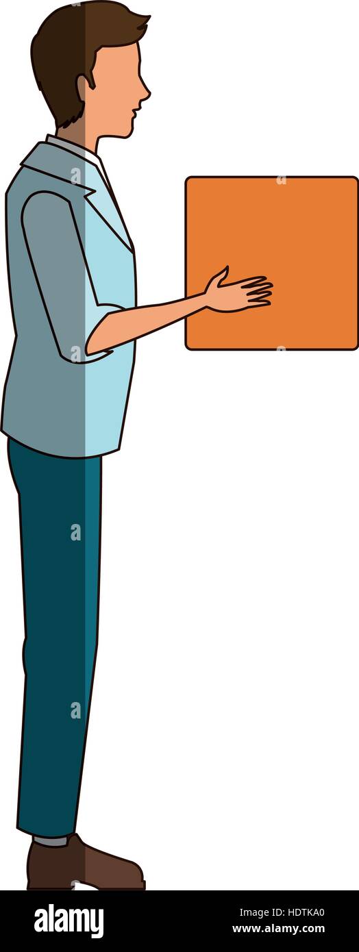 Isolated man cartoon with box design Stock Vector Image & Art - Alamy