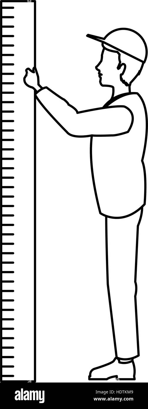 Isolated man cartoon with ruler design Stock Vector Image & Art - Alamy