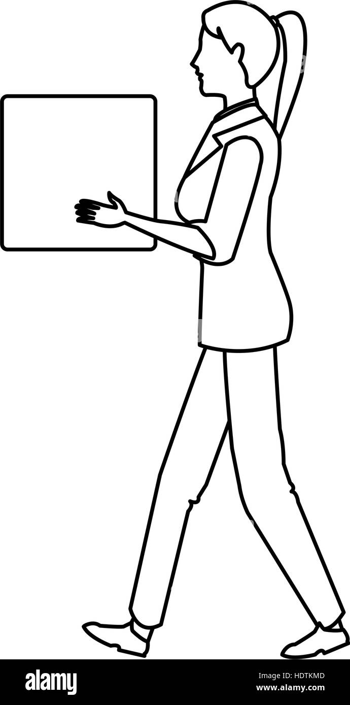 Isolated woman cartoon with box design Stock Vector Image & Art - Alamy