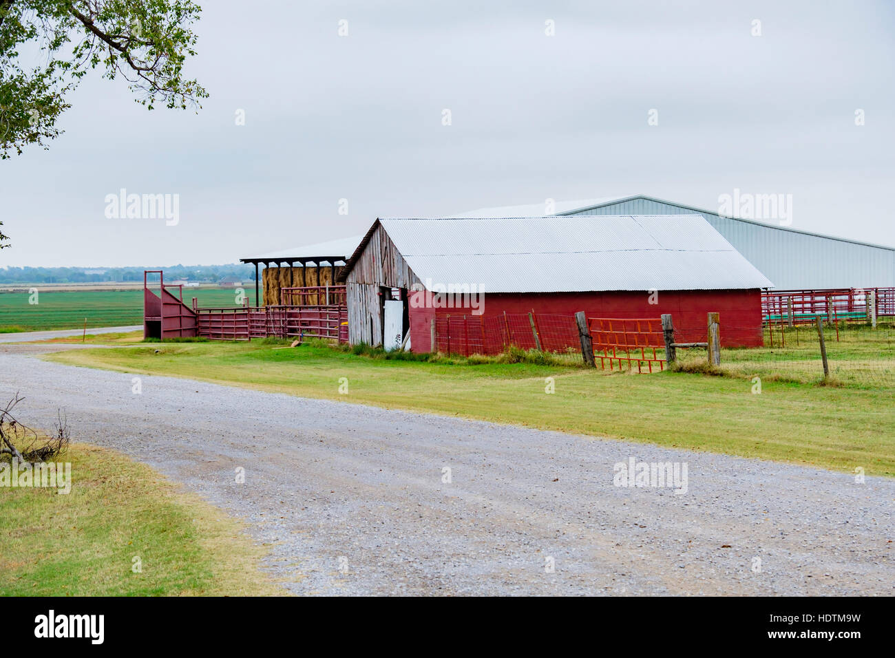 An old wooden barn falling apart on a farm in the countryside outside ...