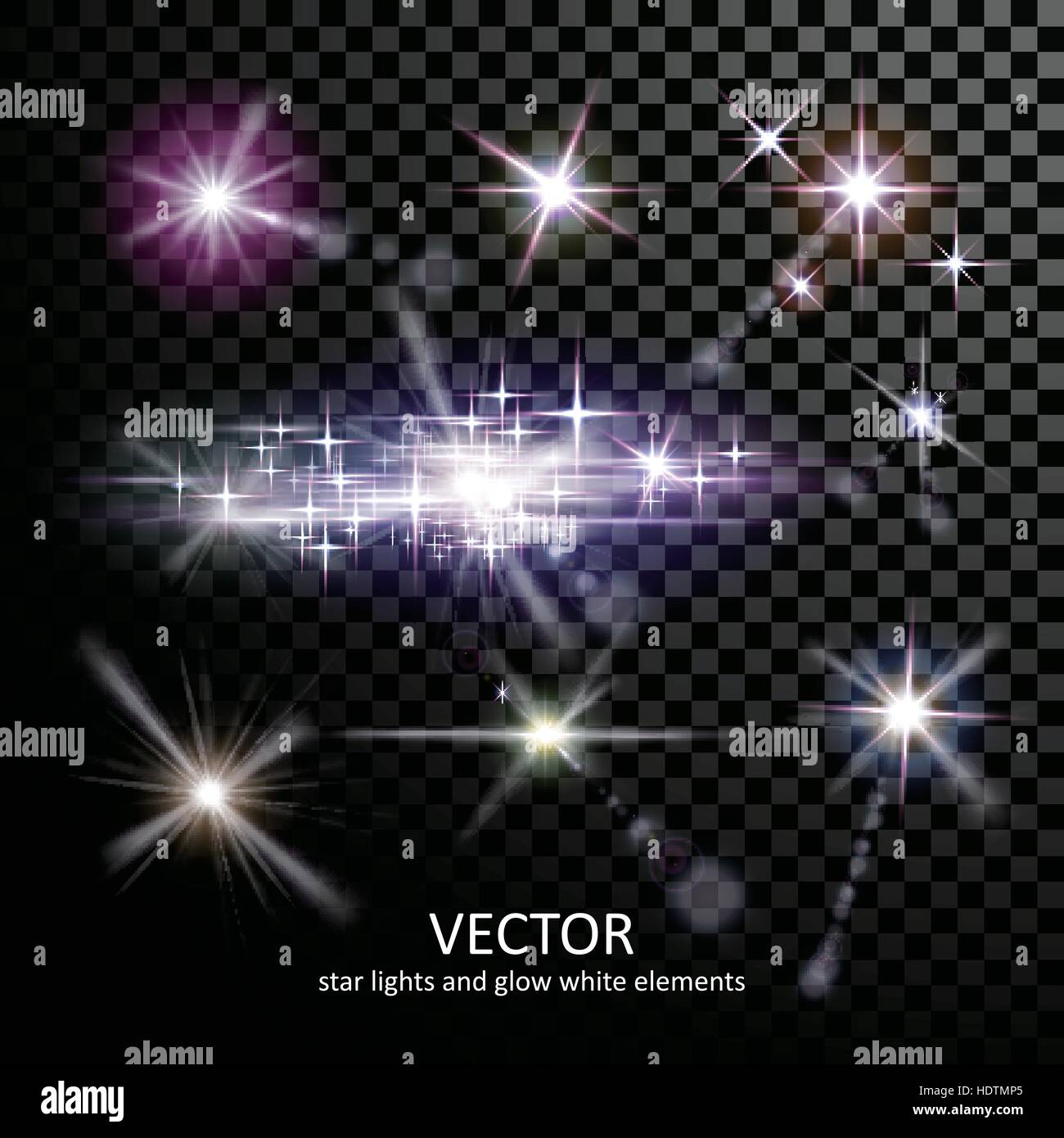 colorful light sparkles collection on transparent background Stock ...