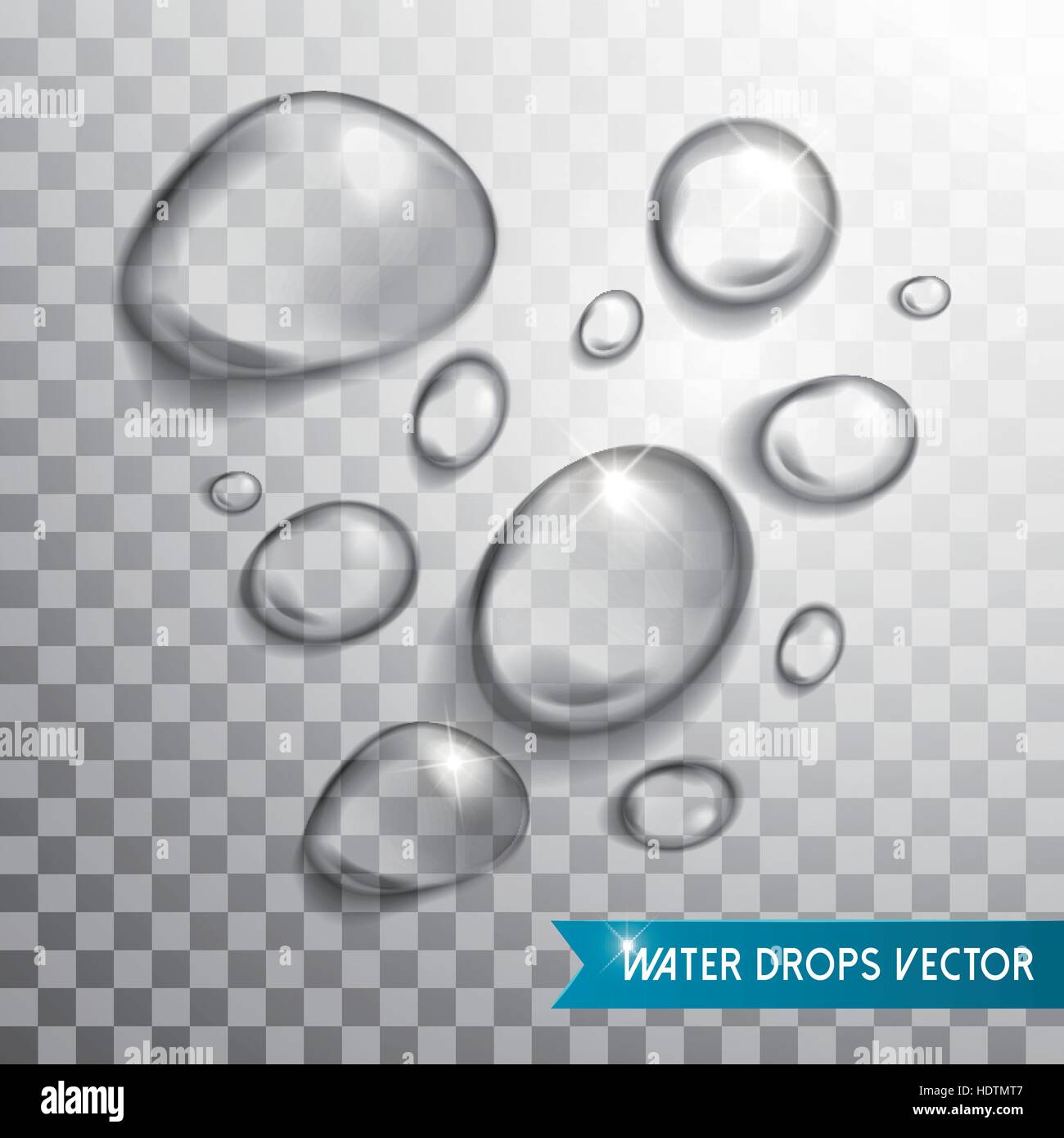 exquisite water drops elements collection set over transparent ...