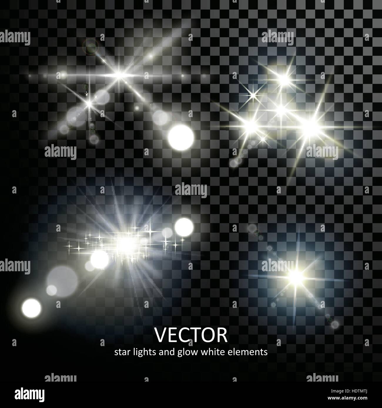 attractive light sparkles collection on transparent background Stock ...