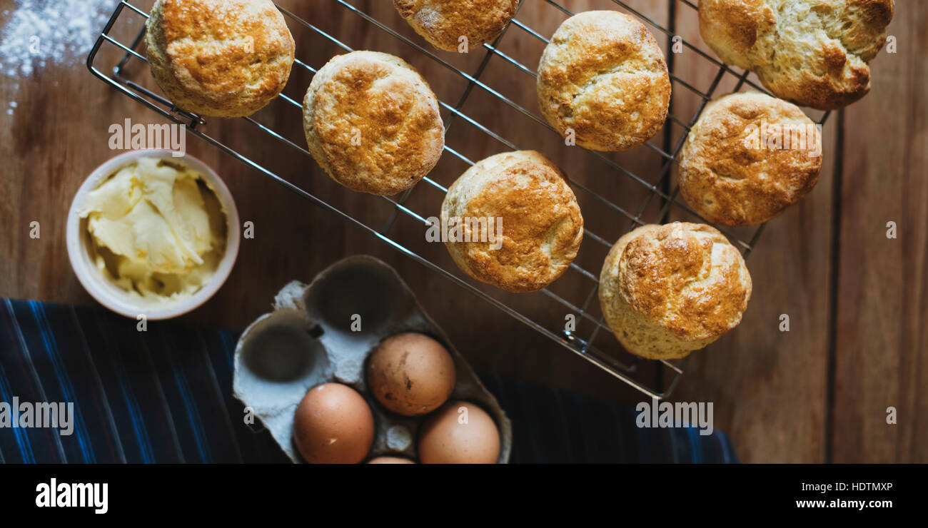 Baked Scone Pastry Eggs Bakery Concept Stock Photo - Alamy