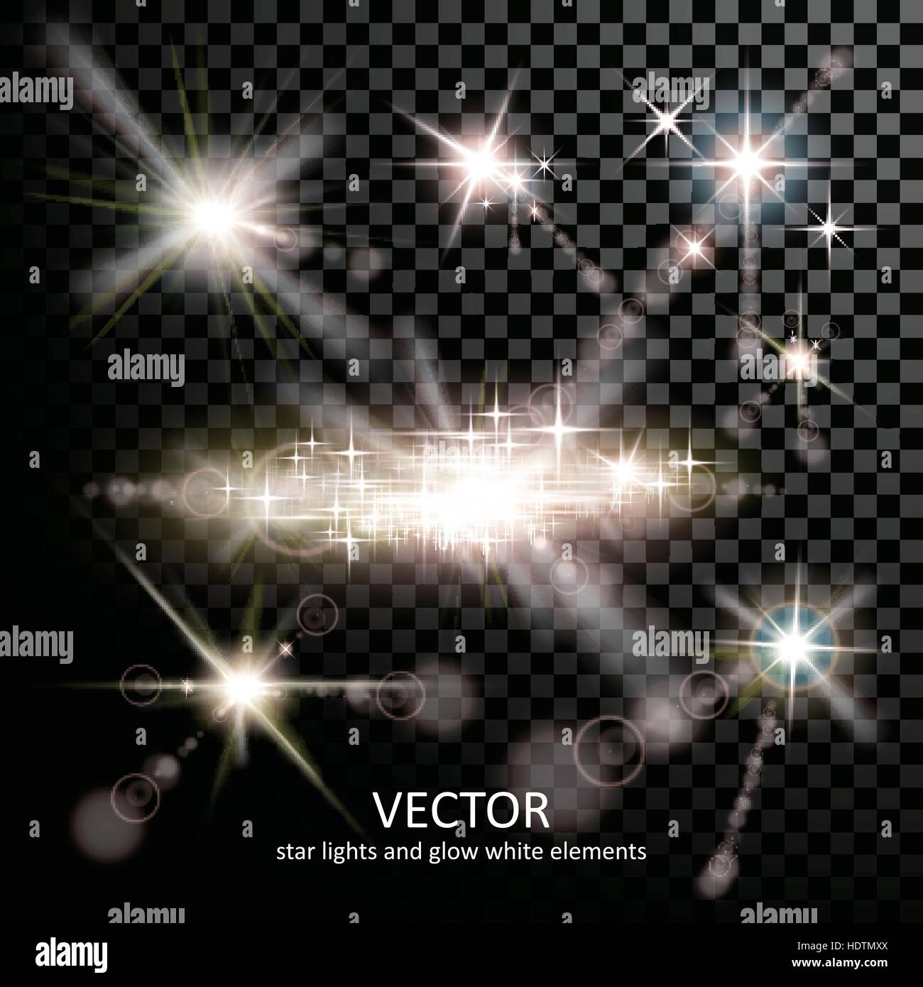 attractive light sparkles collection on transparent background Stock ...