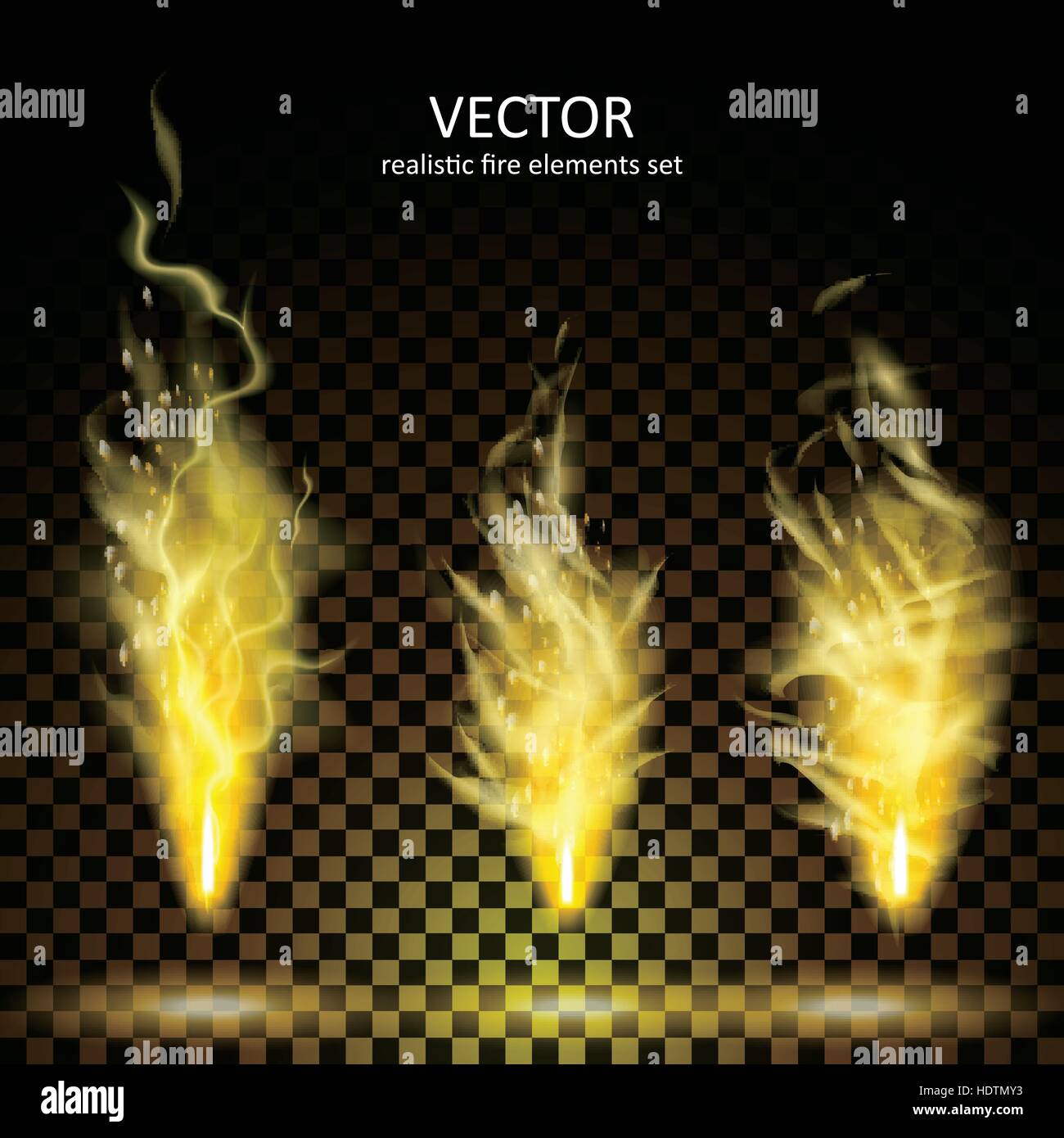 fire flame elements collection isolated on transparent background Stock ...