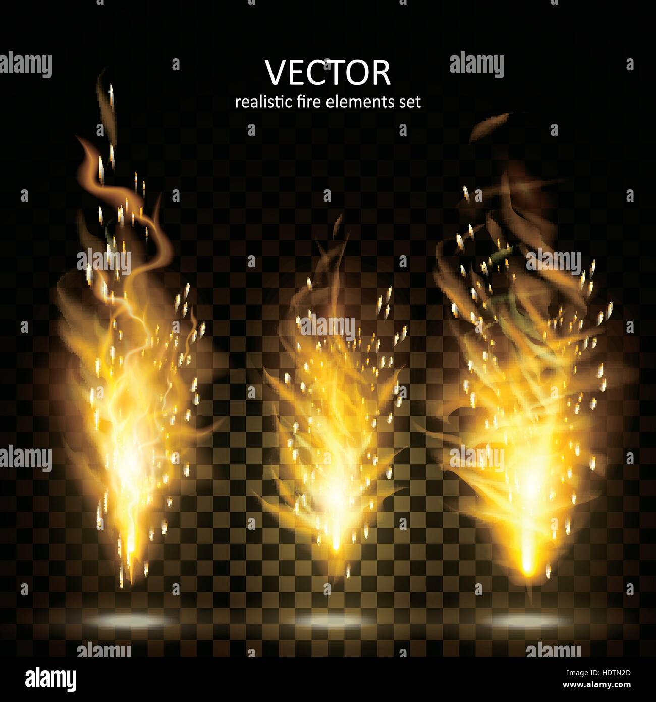 fire flame elements collection isolated on transparent background Stock ...