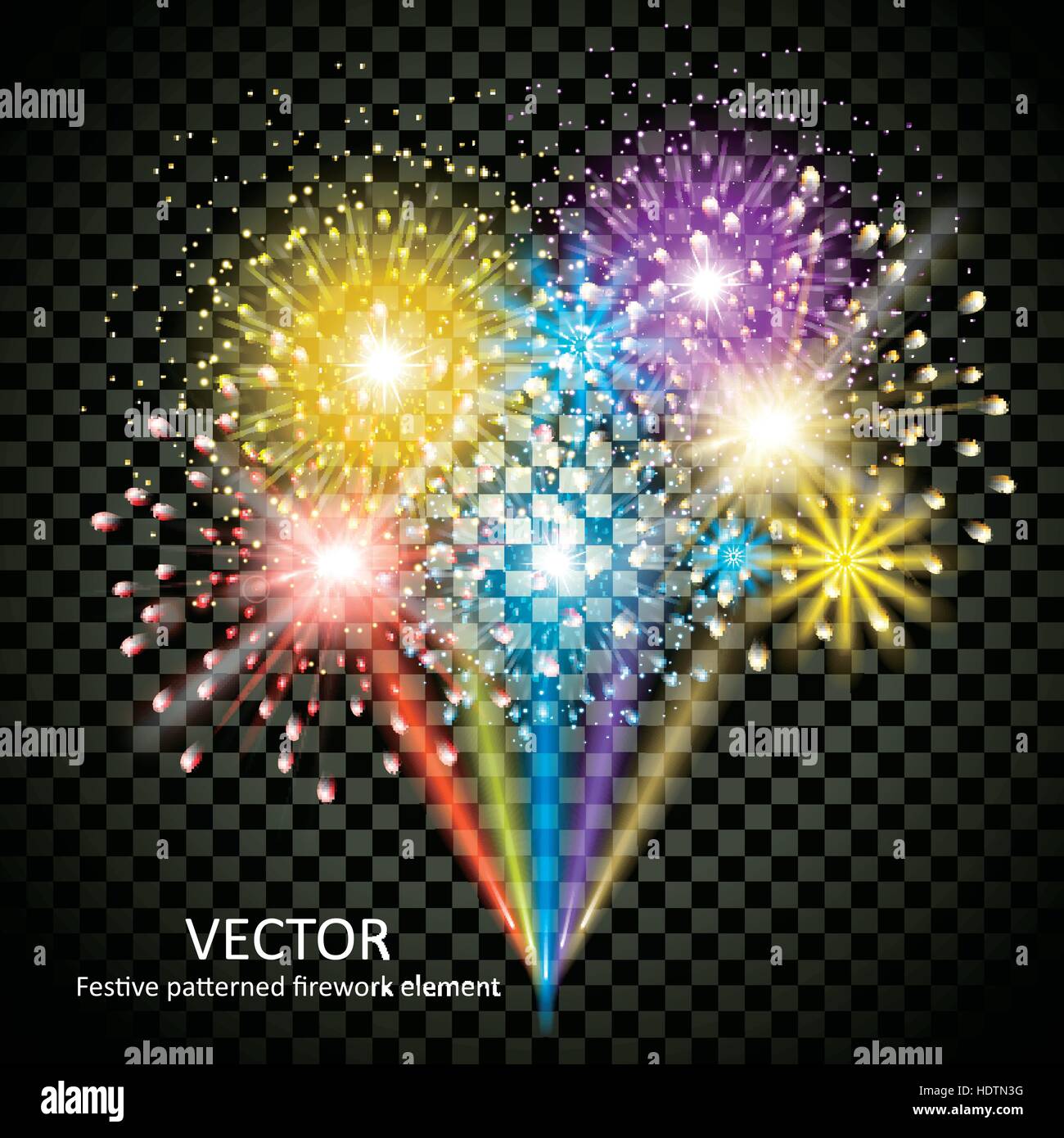 gorgeous fireworks collection set on transparent background Stock ...