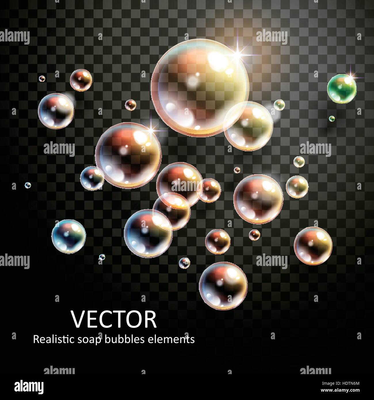 realistic bubbles with beautiful refractions on transparent Stock ...