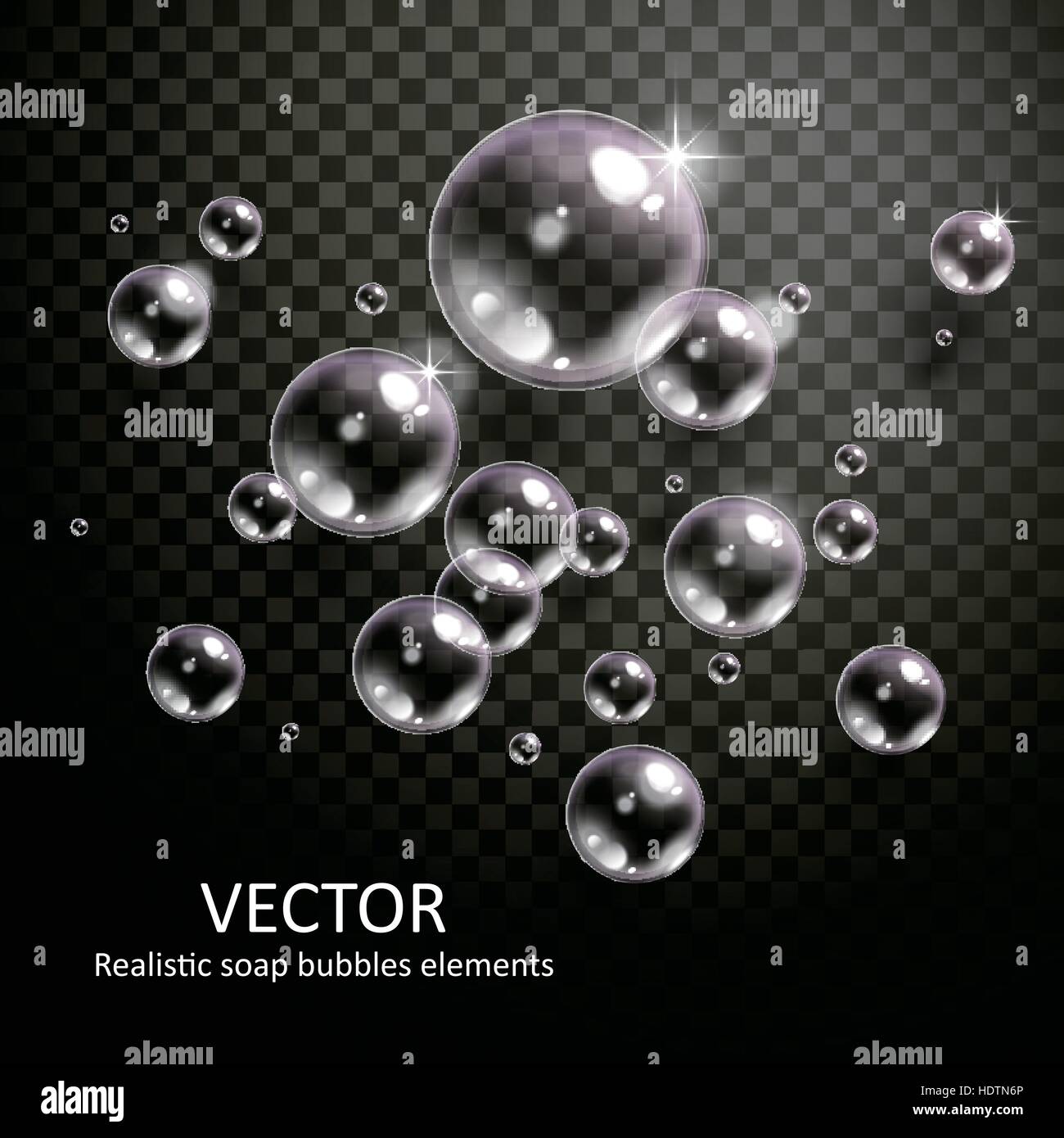 realistic bubbles with beautiful refractions on transparent Stock ...