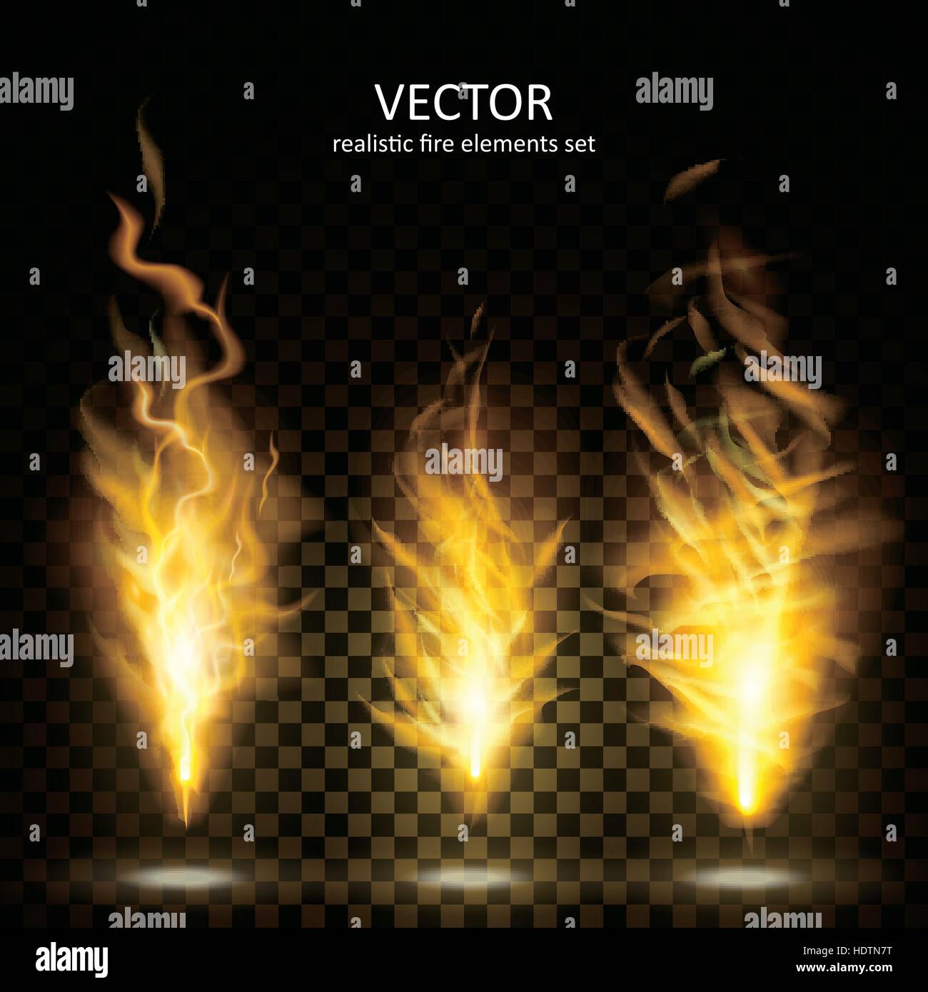 fire flame elements collection isolated on transparent background Stock ...