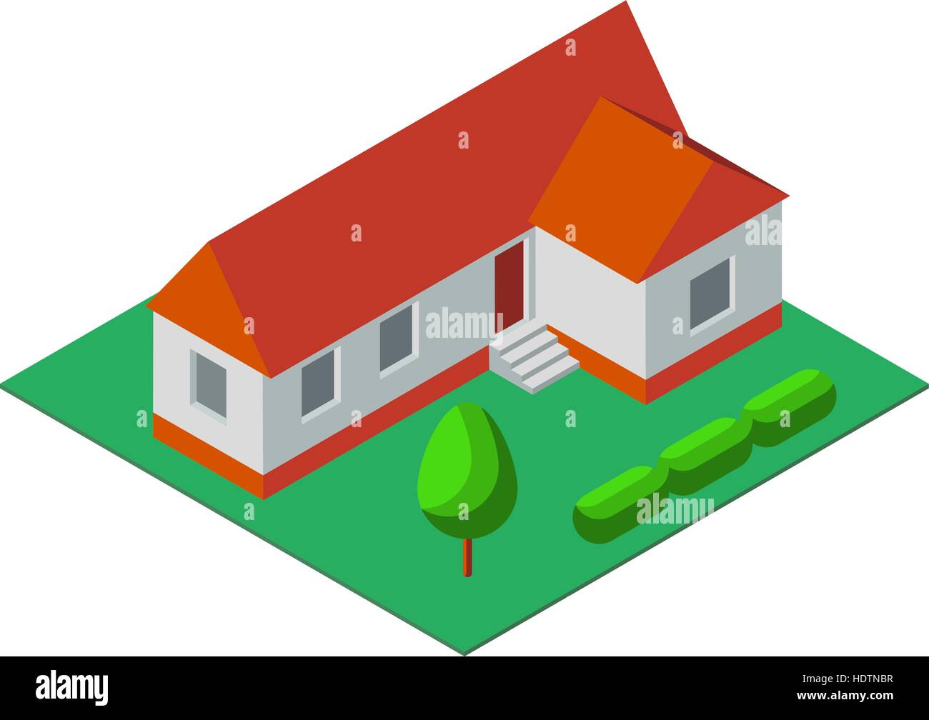isometric vector illustration of simple private house Stock Vector ...