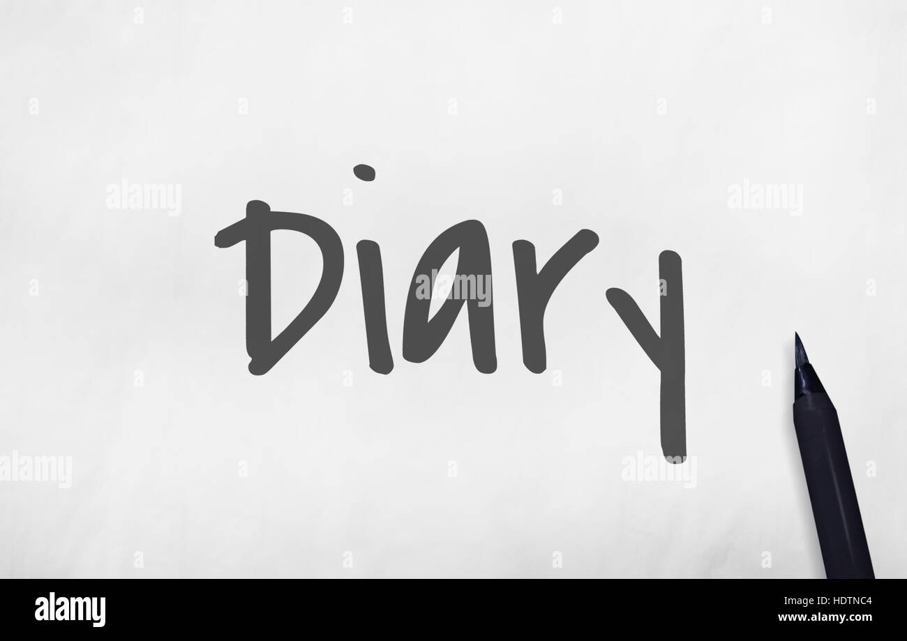 Diary Daily Record Journal Daybook Memoir Concept Stock Photo - Alamy