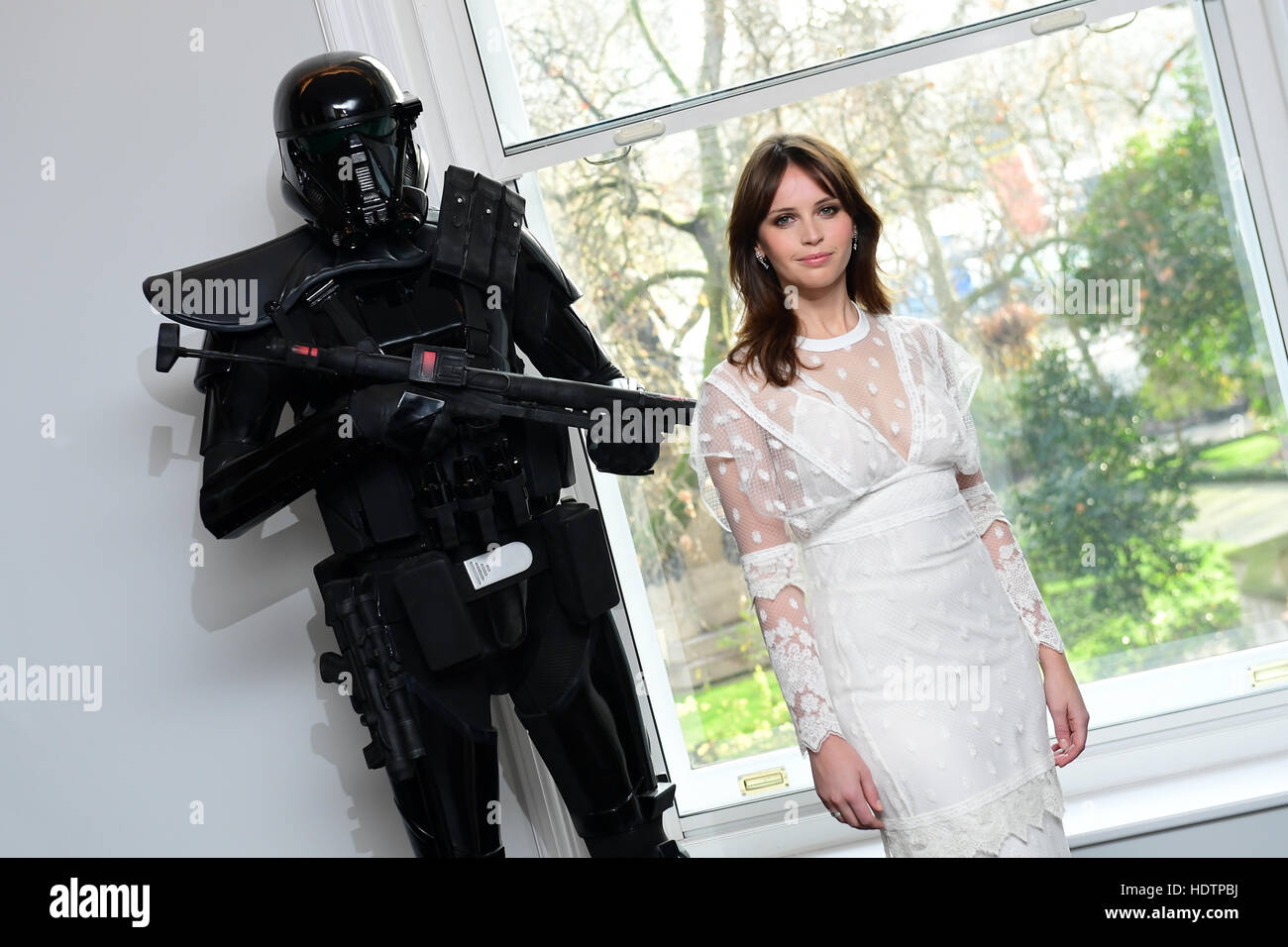 Felicity Jones attending the Rogue One: A Star Wars Story Photocall at ...