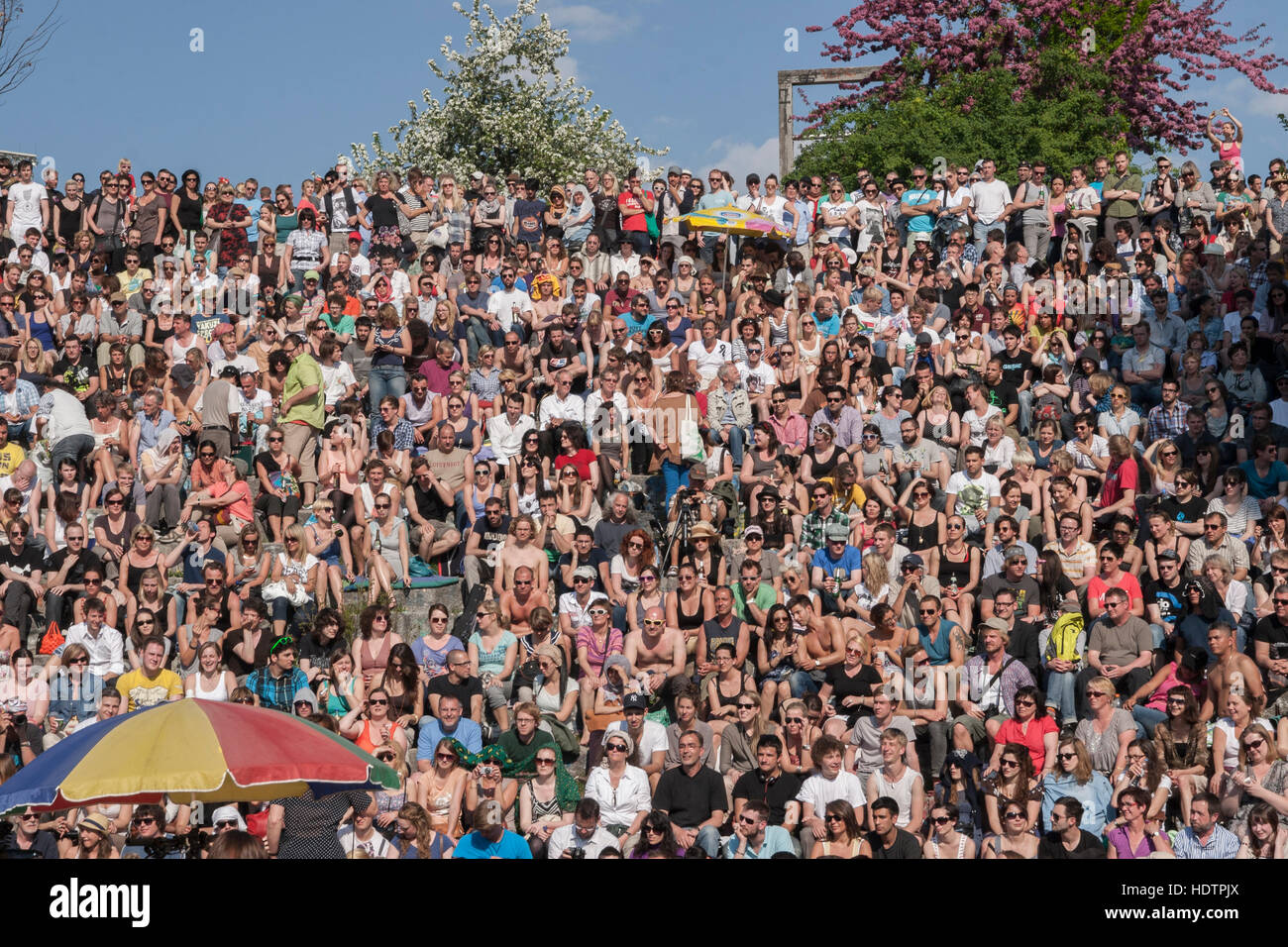 Bear Pit karaoke Mauerpark Berlin Germany Stock Photo - Alamy