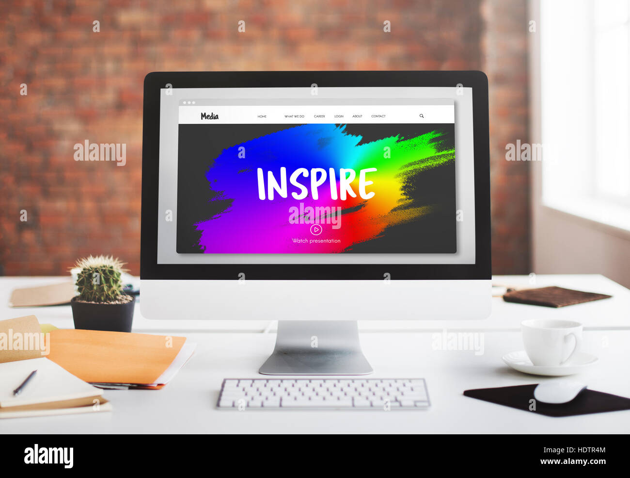Inspire Believe Dream Create Concept Stock Photo - Alamy