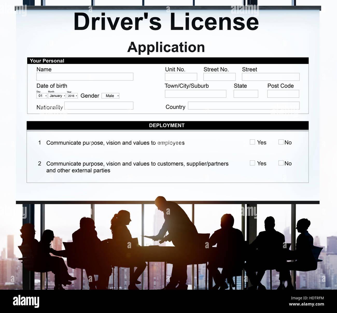 Driver’s License Application Permission Form Concept Stock Photo - Alamy