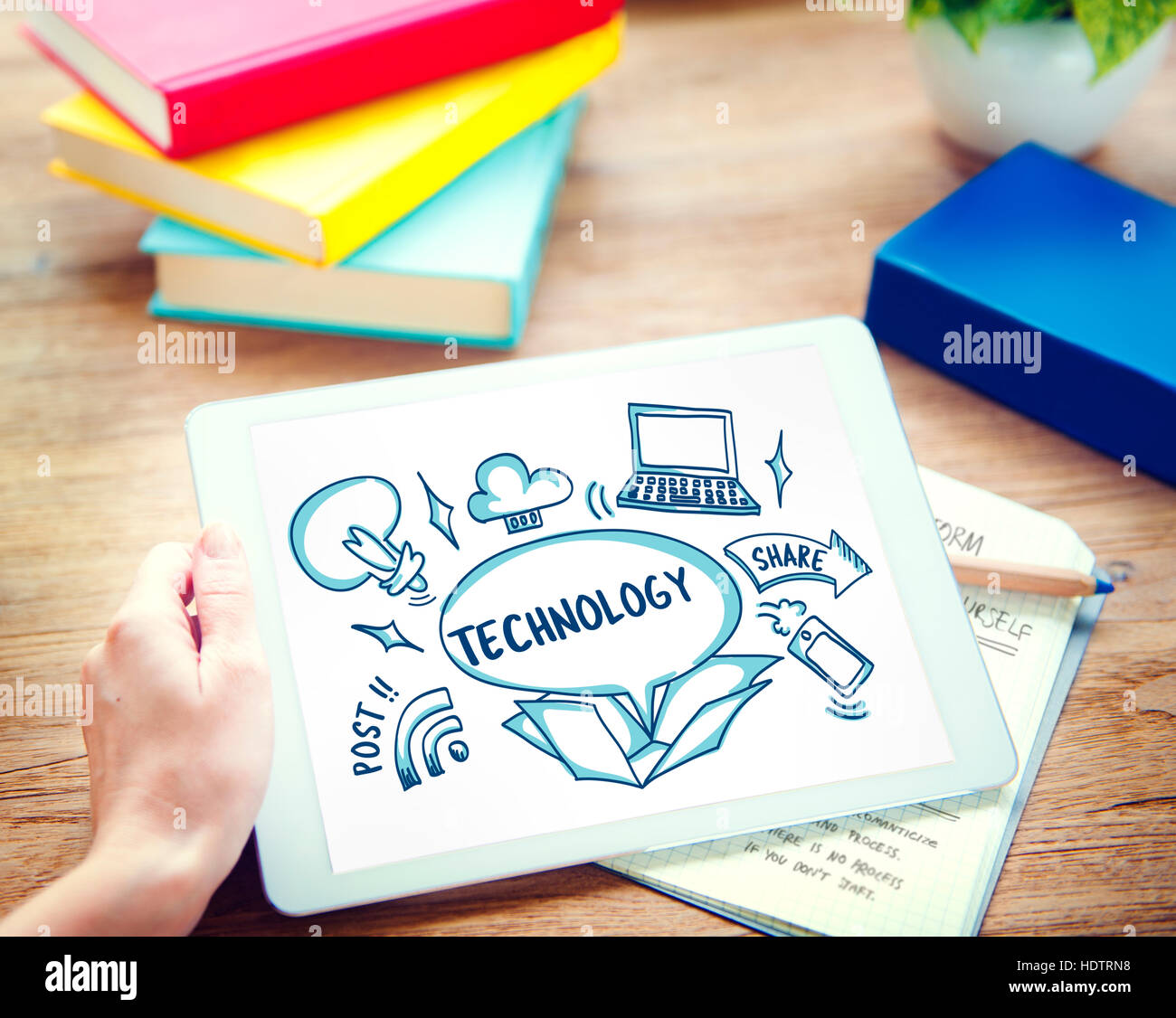 Internet Technology Ideas Outside Box Sketch Concept Stock Photo - Alamy