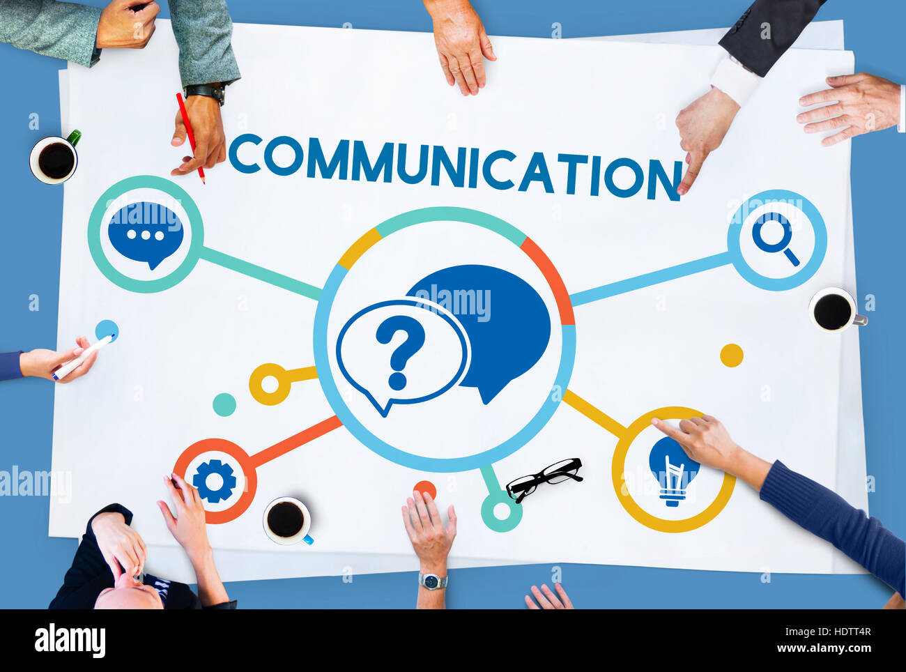 Communication Service Help Desk Concept Stock Photo - Alamy