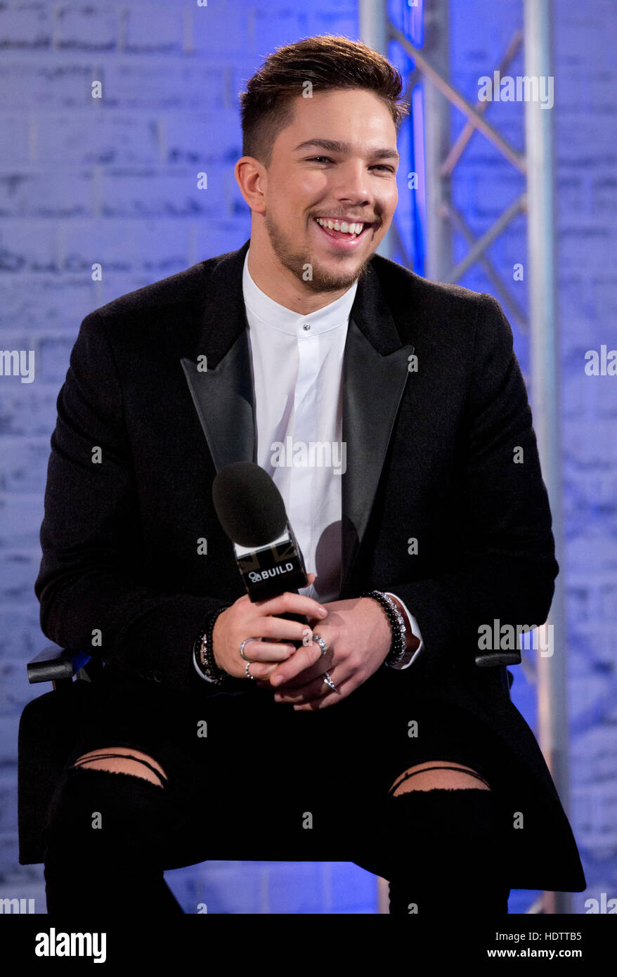 X Factor winner Matt Terry speaking at an AOL BUILD series event at AOL ...