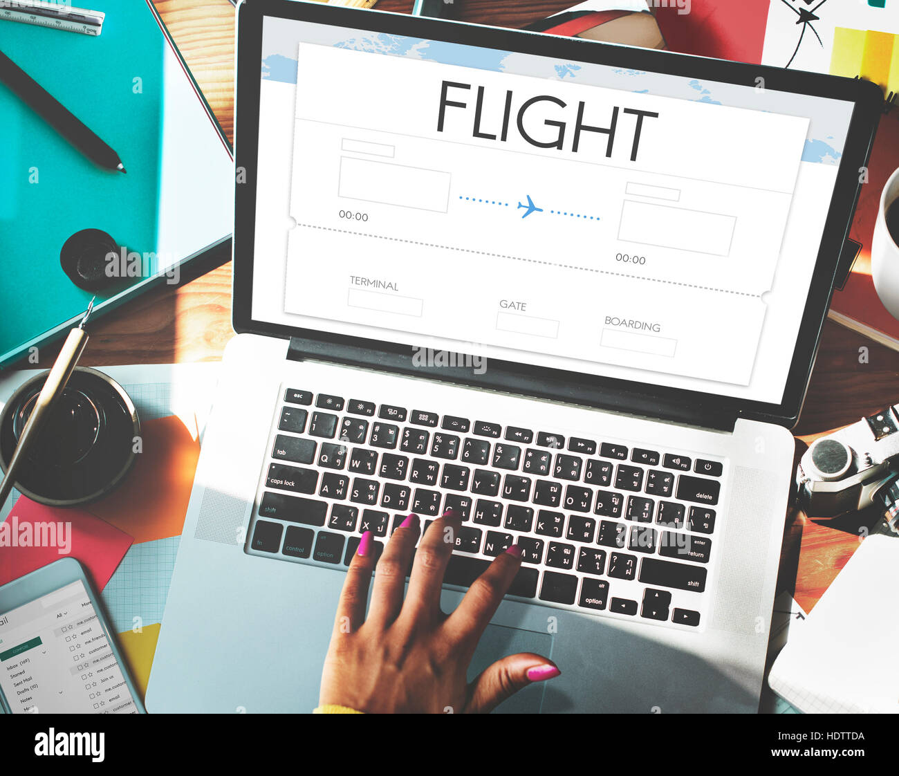 Online Flight Booking Interface Concept Stock Photo - Alamy