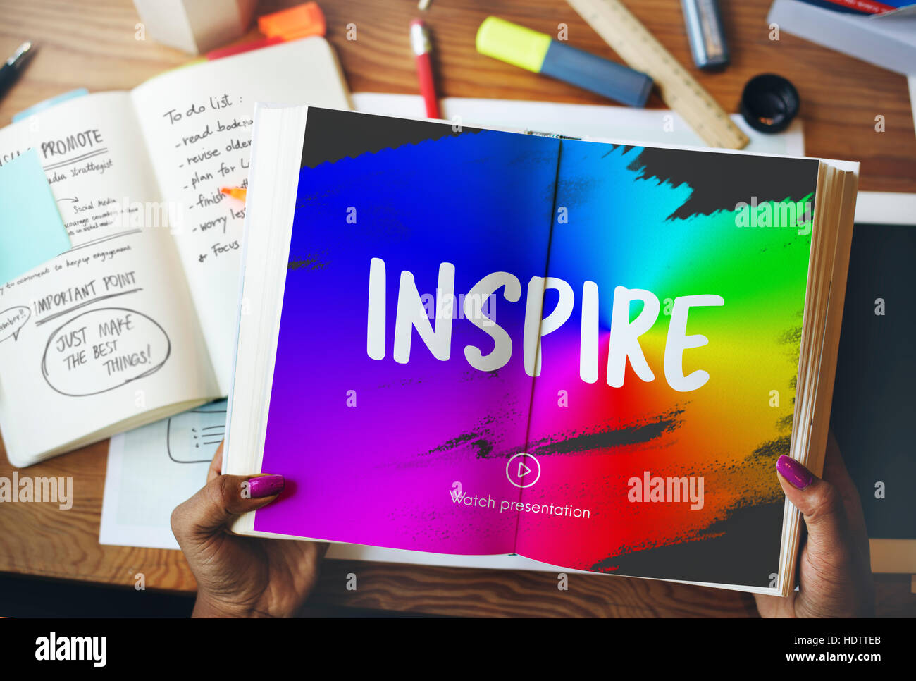 Inspire Believe Dream Create Concept Stock Photo - Alamy