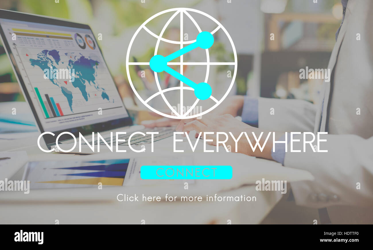 Connection Internet Communication Network Sharing Concept Stock Photo ...