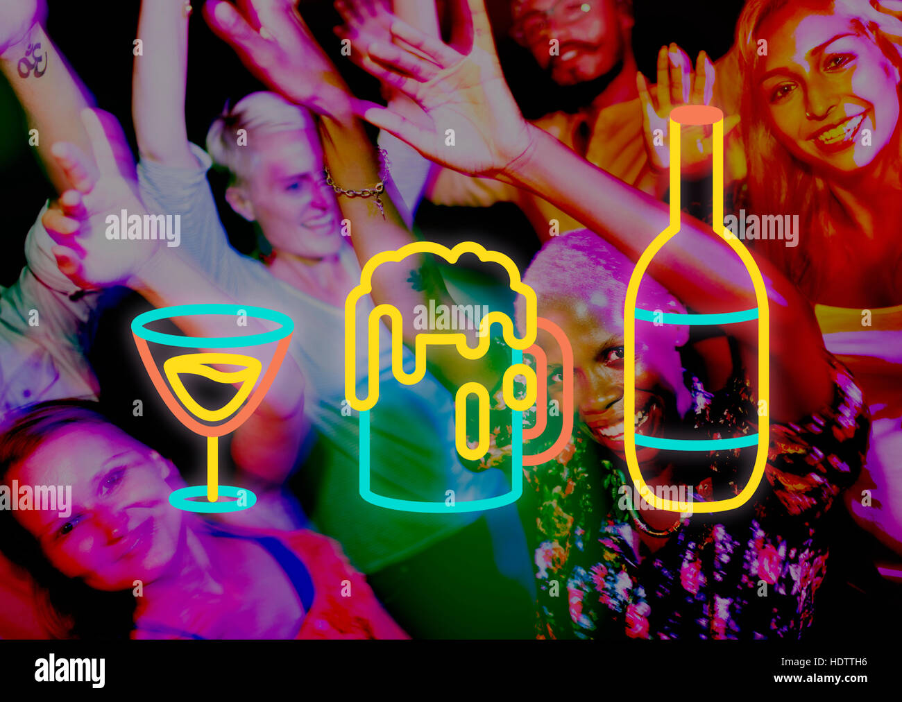 Night beach party friends dancing hi-res stock photography and images ...