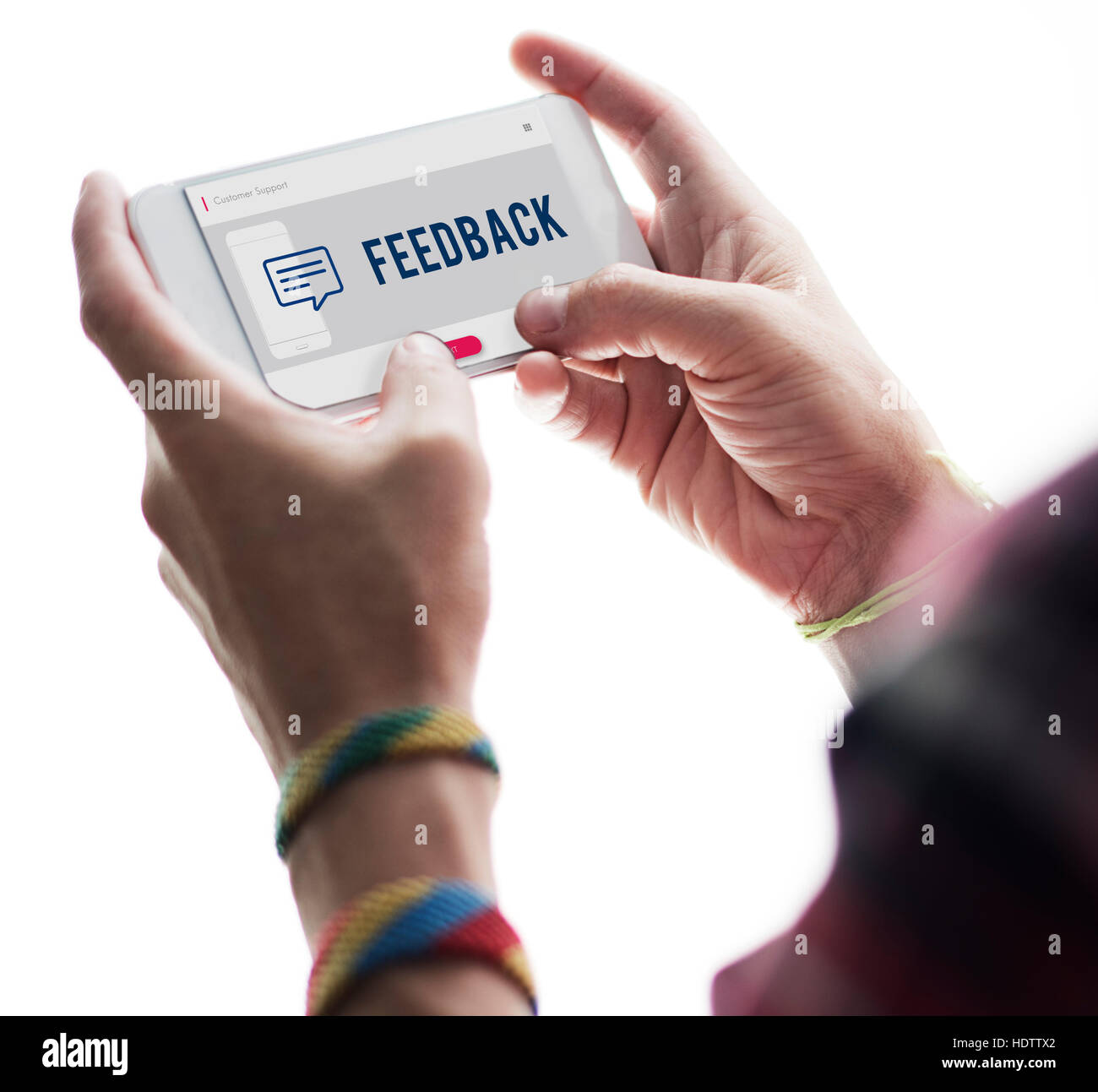 Customer Mobile Communication Speech Bubble Concept Stock Photo - Alamy