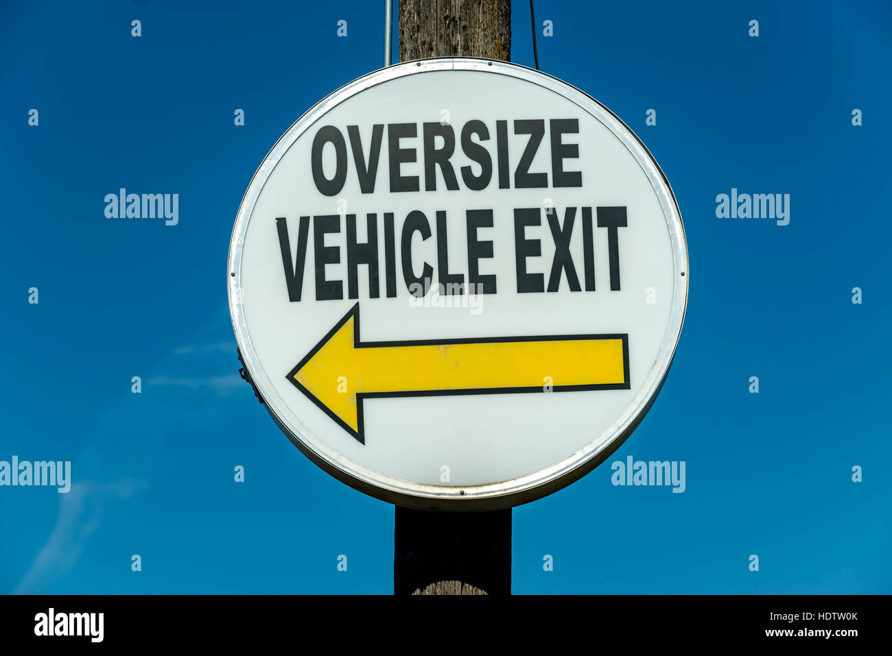 Signage at a truck stop on Interstate 90 in eastern Washington state ...